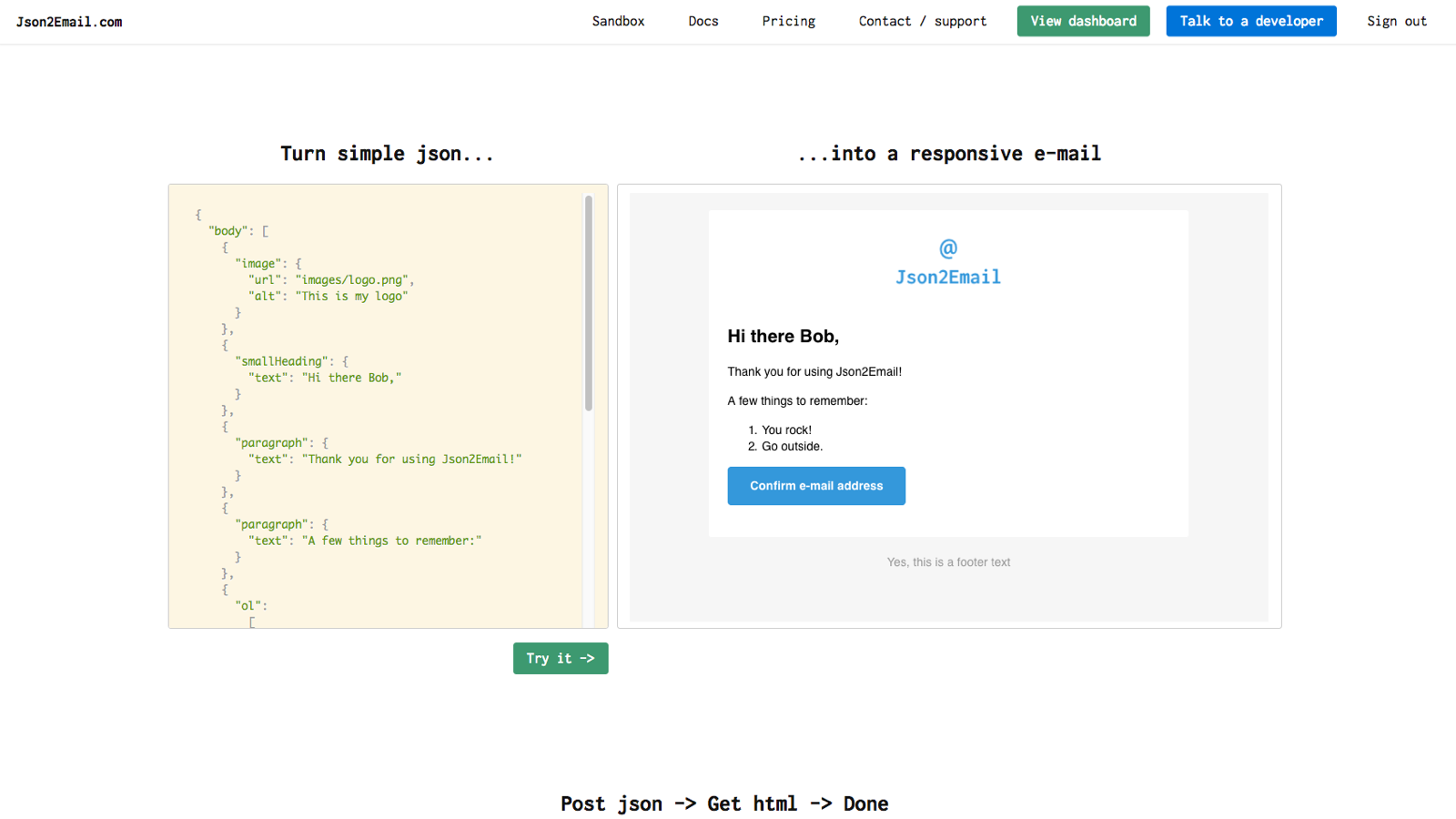 Json2Email.com - BuiltWithDot.Net