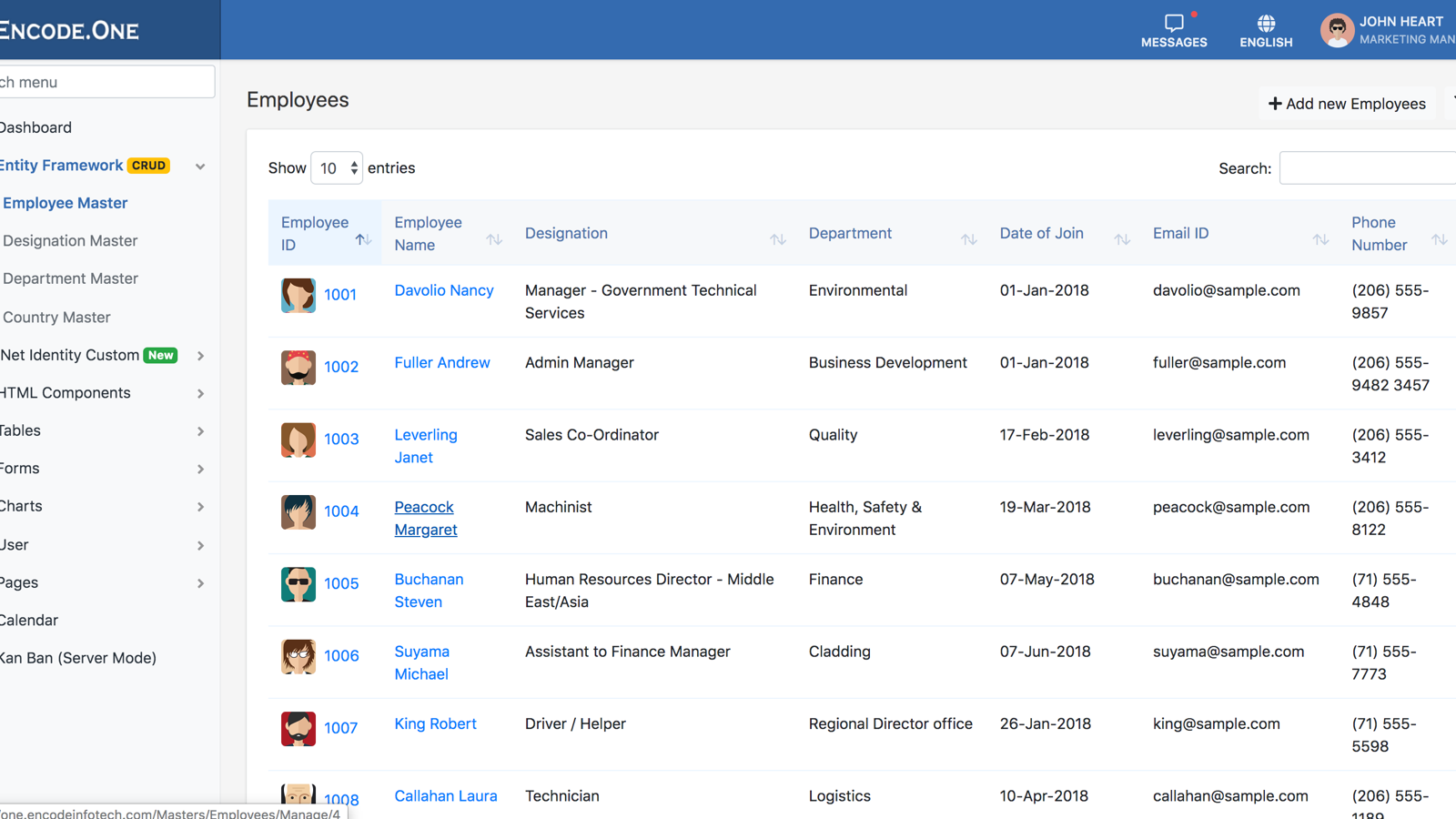 Encode One .Net Core theme - BuiltWithDot.Net